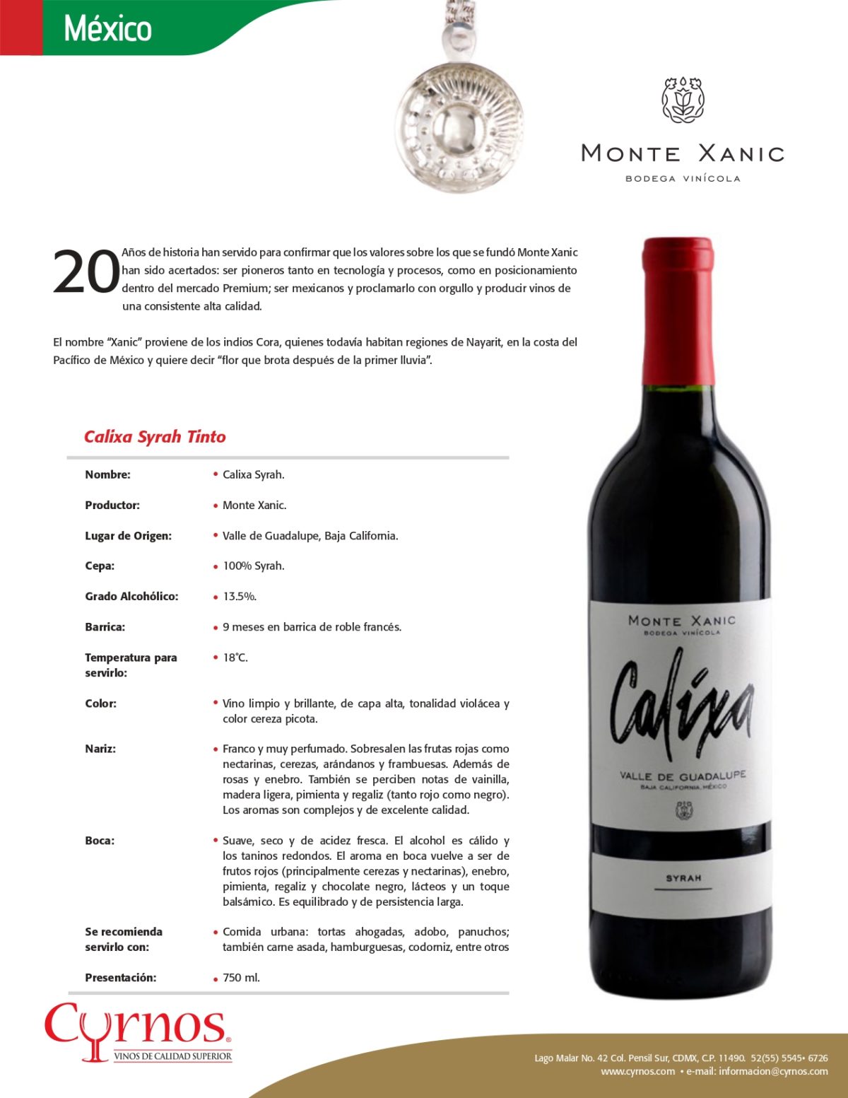 Calixa Syrah Tinto 750 ml | Cyrnos